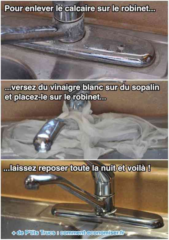 Du Calcaire sur le Robinet ? Vite du Vinaigre Blanc, l'Anti-Calcaire le ...